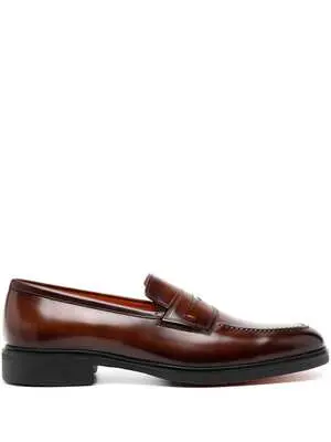 Santoni Leather Loafers - Brown