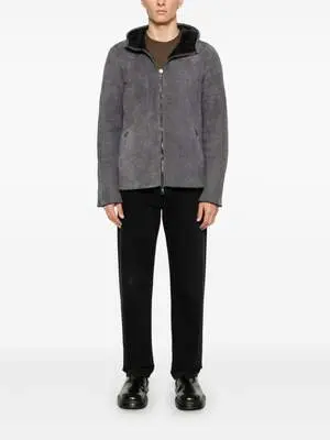 GIORGIO BRATO Shearling-lined Hooded Jacket - Grey