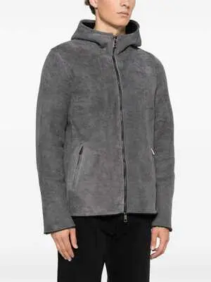 GIORGIO BRATO Shearling-lined Hooded Jacket - Grey