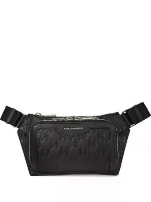 Karl Lagerfeld K/loom Leather Belt Bag - Black