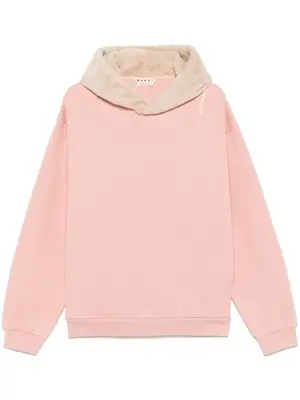 Marni Faux Fur-detailed Hoodie - Pink