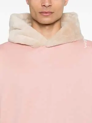 Marni Faux Fur-detailed Hoodie - Pink