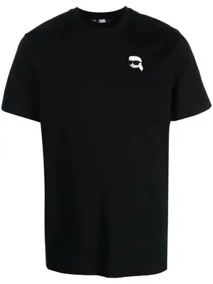 Karl Lagerfeld Ikon Organic-cotton T-shirt - Black