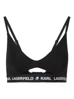 Karl Lagerfeld Logo-underband Peephole Bra - Black