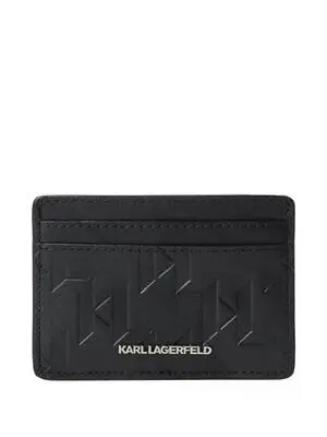 Karl Lagerfeld K/loom Leather Card Holder - Black