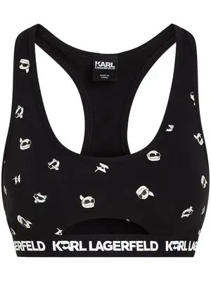 Karl Lagerfeld Ikon Peephole Bralette - Black