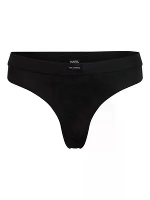 Karl Lagerfeld Essential Logo-appliqué Thong - Black