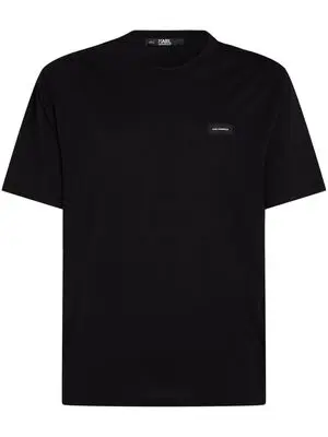 Karl Lagerfeld Logo-patch Cotton T-shirt - Black
