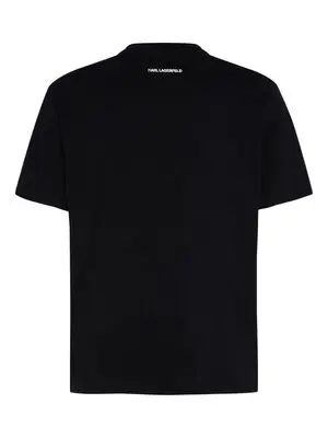 Karl Lagerfeld Logo-patch Cotton T-shirt - Black