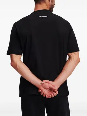 Karl Lagerfeld Logo-patch Cotton T-shirt - Black