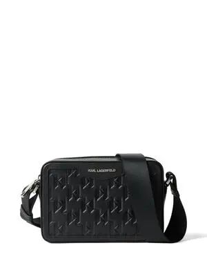 Karl Lagerfeld K/Loom Leather Messenger Bag 999