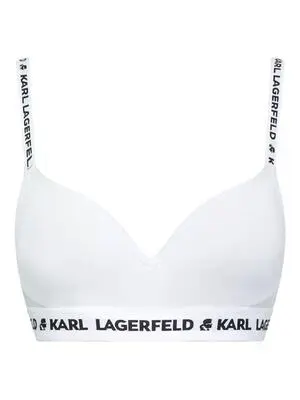 Karl Lagerfeld Logo-underband Padded Bra - White