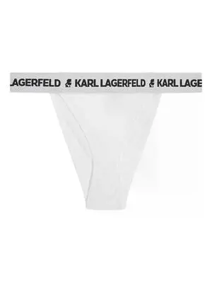 Karl Lagerfeld Logo-waistband Brazilian Briefs - White