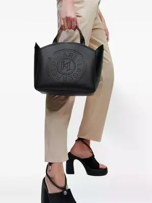 Karl Lagerfeld Perforated-logo Leather Tote Bag