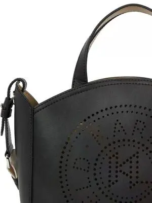 Karl Lagerfeld Perforated-logo Leather Tote Bag
