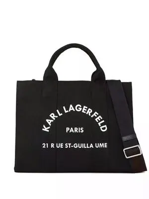 Karl Lagerfeld Medium Rue St-guillaume Square Tote Bag - Black