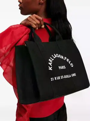 Karl Lagerfeld Medium Rue St-guillaume Square Tote Bag - Black