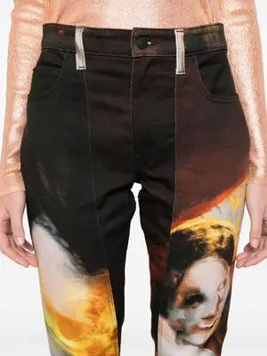 MUGLER X Ambera Wellmann Printed Straight Leg Jeans
