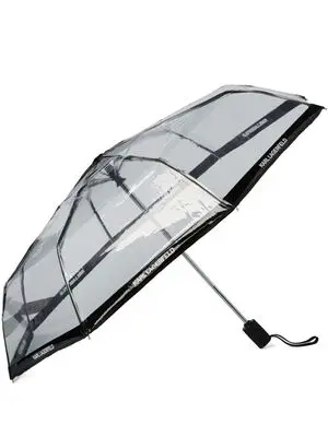 Karl Lagerfeld Logo-trim Transparent Umbrella - Grey