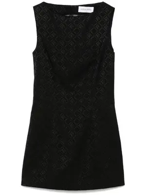 MARINE SERRE Moon Diamond-jacquard Mini Dress - Black