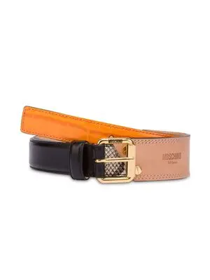 Moschino Patchwork Leather Belt - Orange