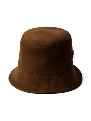 Prada Suede Bucket Hat - Brown