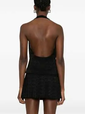 MARINE SERRE Moon Diamond Jacquard Halterneck Top
