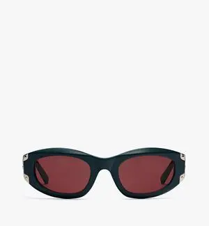 Mcm Oval Sunglasses Solid Green