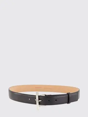 Alexander McQueen Smooth Calfskin Leather Belt With Engraved Logo Buckle