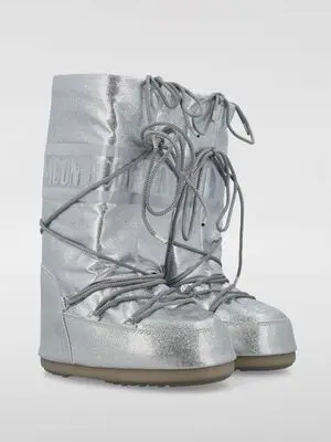 Moon Boot Lace-up Boots - Silver