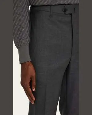 Cesare Attolini Super 150's Wool Flat-front Trousers