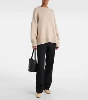 THE ROW Awar Shearling-lined Suede Ballet Flats - Beige