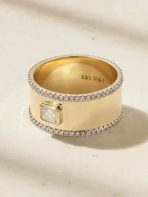 Mateo Edge Cigar 14-karat Diamond Ring