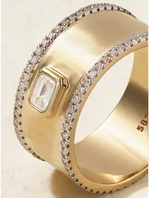 Mateo Edge Cigar 14-karat Diamond Ring