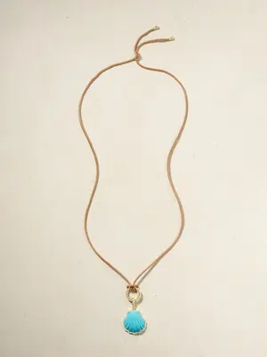 JENNA BLAKE Shell Turquoise And Diamond Necklace - Blue