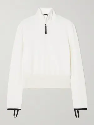 Aztech Mountain Ajax" Jersey Half-zip Sweater With Ribbed Trim And Thumb Loops