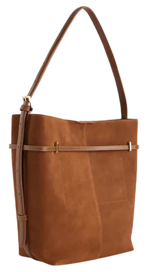 VERAFIED Belted Suede Tote Bag