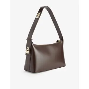 VERAFIED Leather Hobo Shoulder Bag - Dark Brown