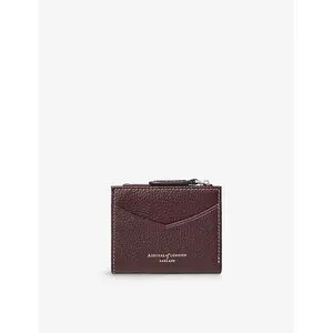 ASPINAL OF LONDON Hudson Logo-print Leather Coin Purse - Wine