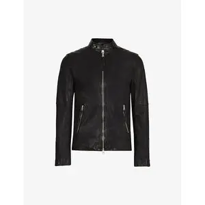 ALLSAINTS Cora Regular-fit Snapback-collar Leather Jacket - Jet Black
