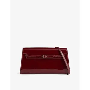 VERAFIED Belted Patent-leather Shoulder Bag