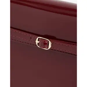 VERAFIED Belted Patent-leather Shoulder Bag