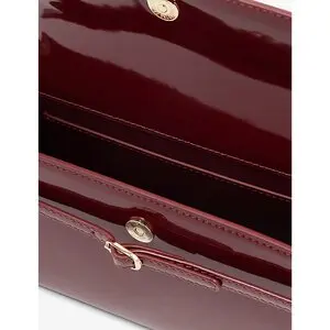 VERAFIED Belted Patent-leather Shoulder Bag