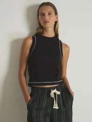 REISS Lea Cotton-blend Sleeveless Top