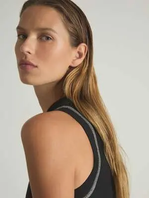 REISS Lea Cotton-blend Sleeveless Top