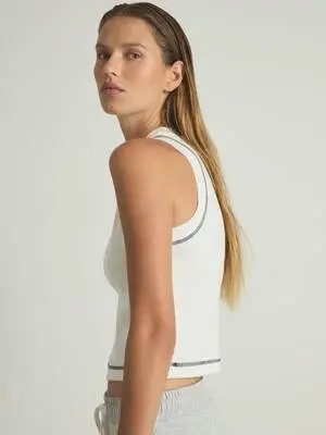 REISS Lea Cotton-blend Sleeveless Top