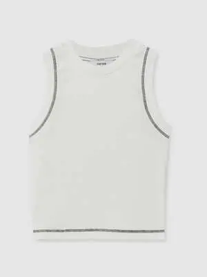 REISS Lea Cotton-blend Sleeveless Top