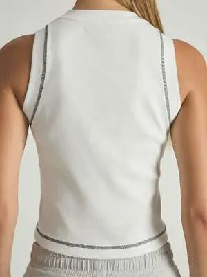 REISS Lea Cotton-blend Sleeveless Top