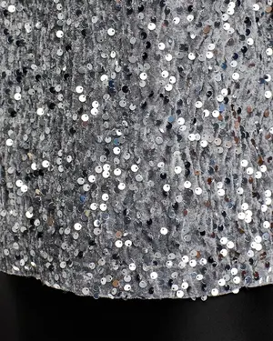 Steve Madden Cressa Sequined Velvet Top - Grey