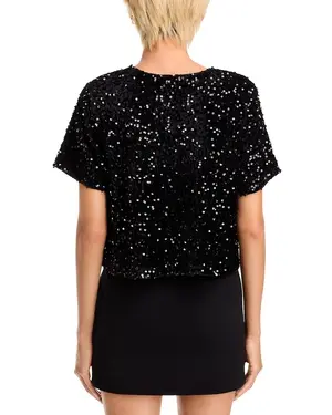 Steve Madden Sequined Velvet Top